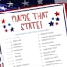 Name That State State Nickname Game 4th of July - Etsy