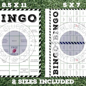 Super Bowl Bingo | Football Bingo | Party Game | Super Bowl Bingo Cards ...