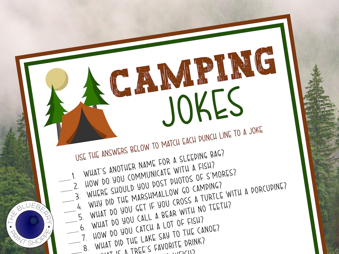 Camping Jokes | Camping Game | Campground Activity - Etsy