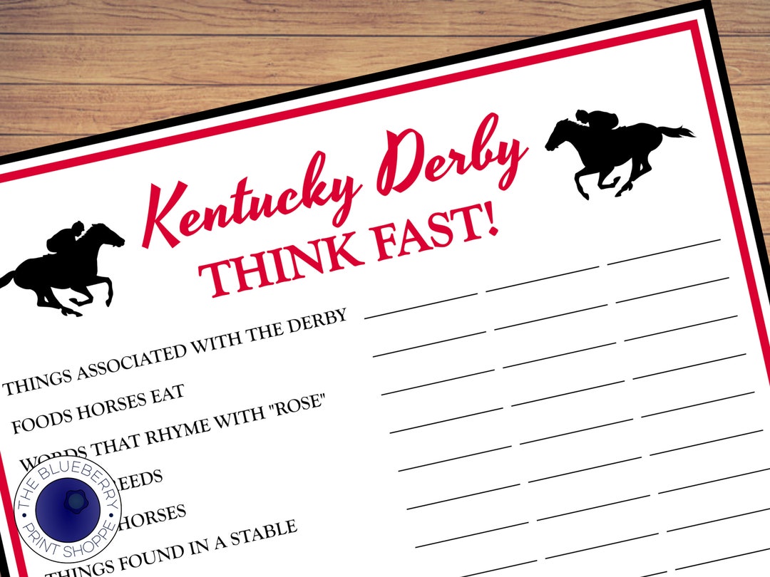 Kentucky Derby Party Game | THINK FAST! | the Most Exciting Two Minutes ...