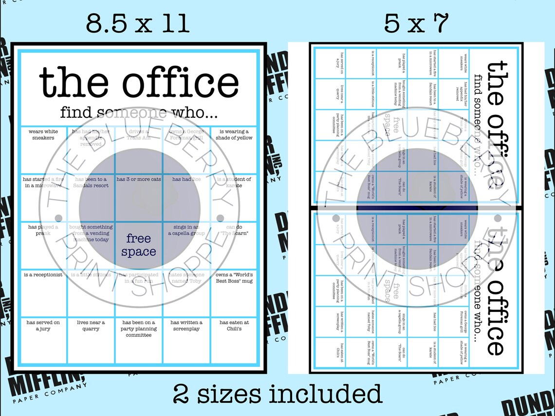 The Office Game Find Someone Who for Fans of the Office TV | Etsy