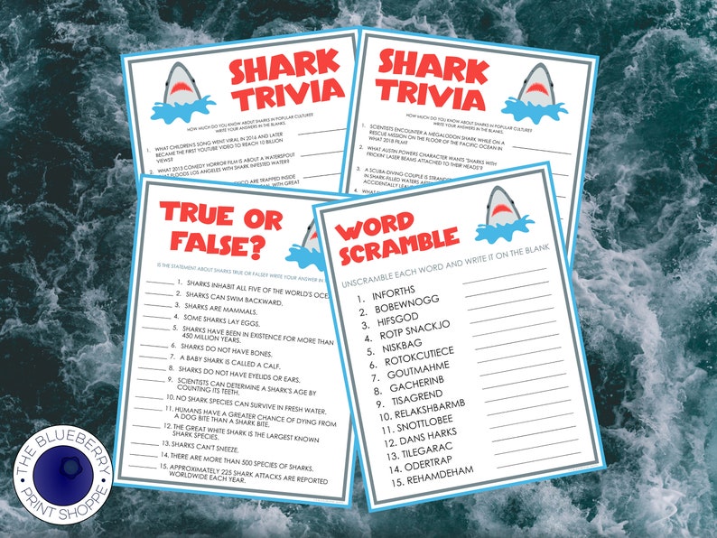 Sharks 7 Game Bundle Shark Games Shark Theme Activities - Etsy