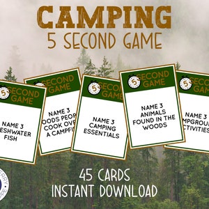 Camping Game | 5 Second Game - Etsy