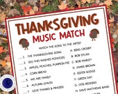 Thanksgiving Music Match Game Thanksgiving Game - Etsy