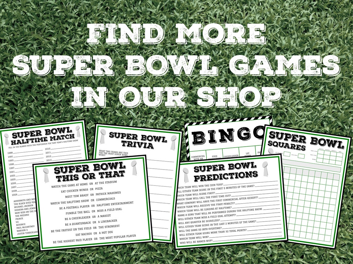Football Game Football Pictionary 28 Words Super Bowl - Etsy