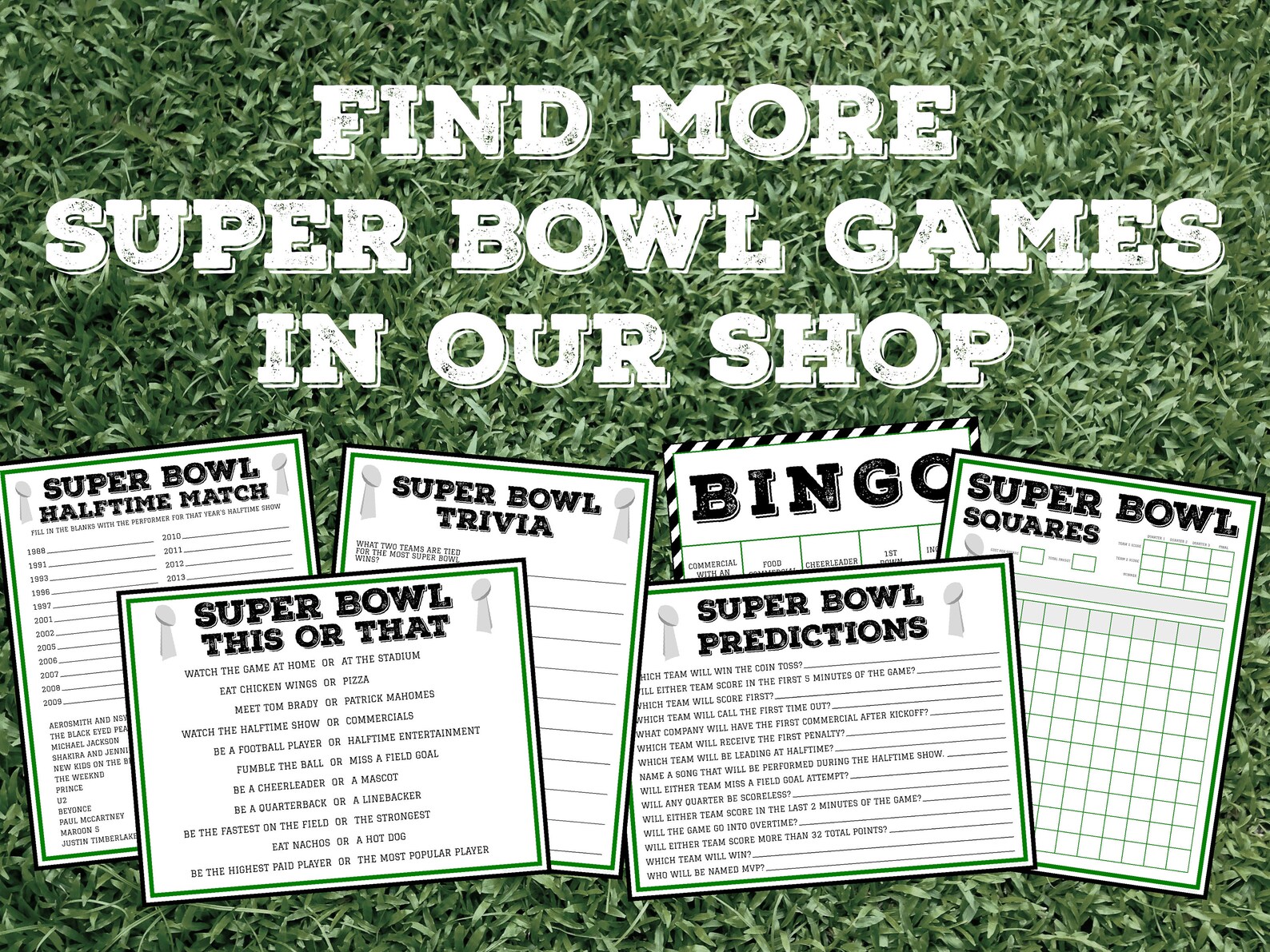 Football Game Football Pictionary 28 Words Super Bowl - Etsy