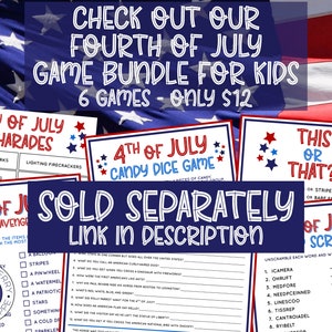 4th of July Photo Scavenger Hunt | Fourth of July Party Game ...