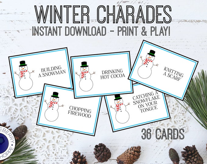 Snow Day Charades Game | Fun Printable Winter Game | Wintertime ...