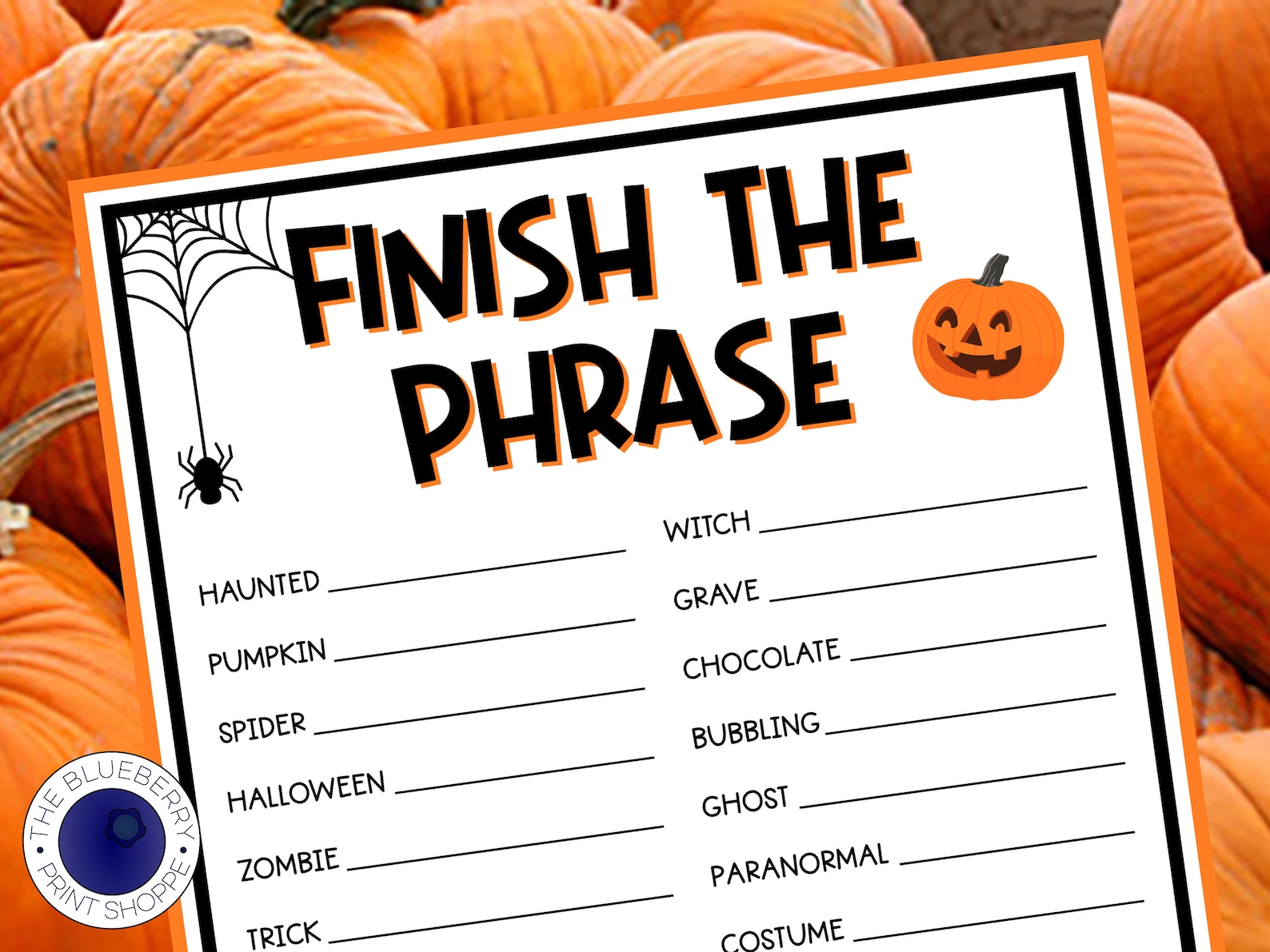 Halloween Finish the Phrase Game Halloween Party Game Fun - Etsy