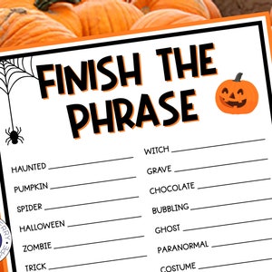 Halloween Finish the Phrase Game | Halloween Party Game | Fun Party ...
