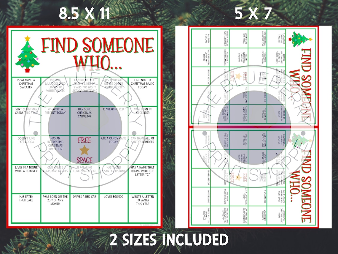 Christmas Find Someone Who Office Party Game Classroom - Etsy