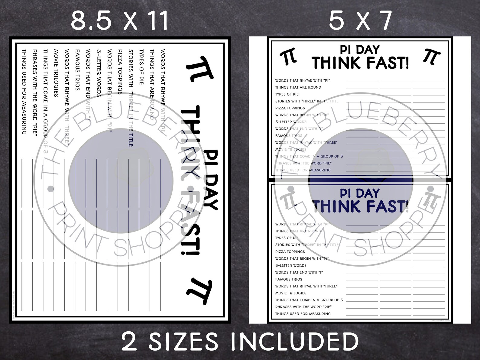 Pi Day Think Fast 3-14 Pi Day Game Classroom Game Pi - Etsy