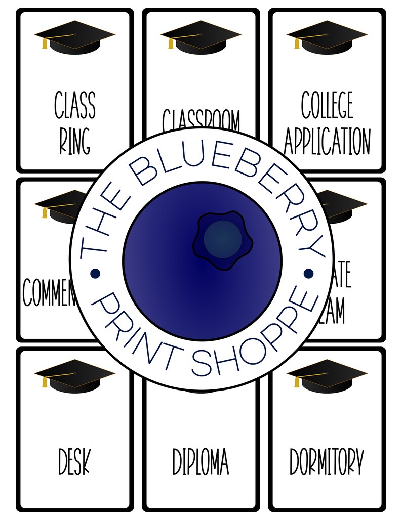 Graduation Printable Game Word Cards for Playing Pictionary | Etsy