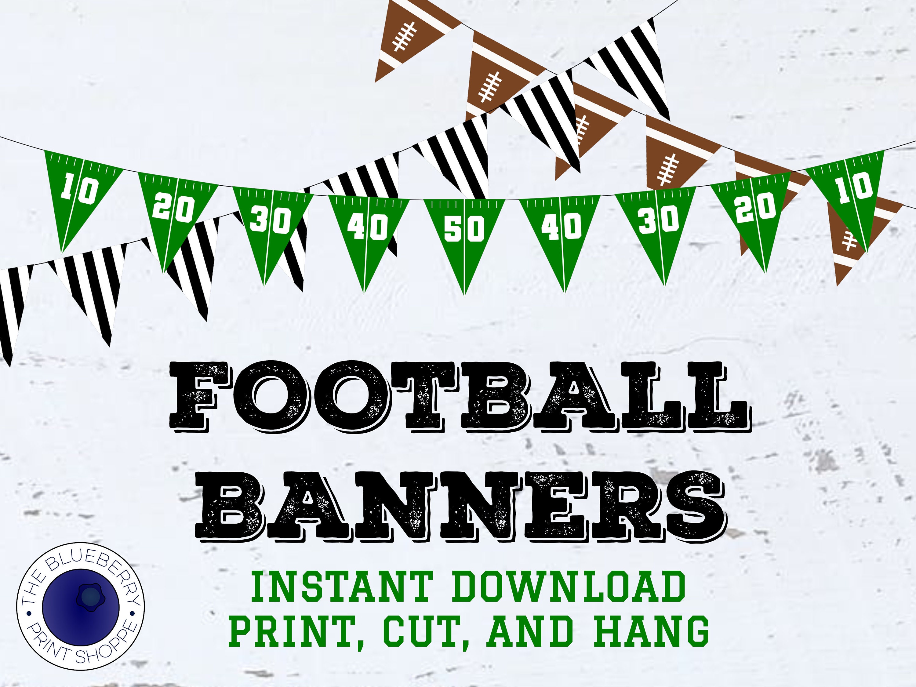 Football Banners Football Party Decor Printable Football - Etsy