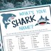 What's Your Shark Name Game WITH NAMETAGS & SIGN | Shark Week | Shark ...