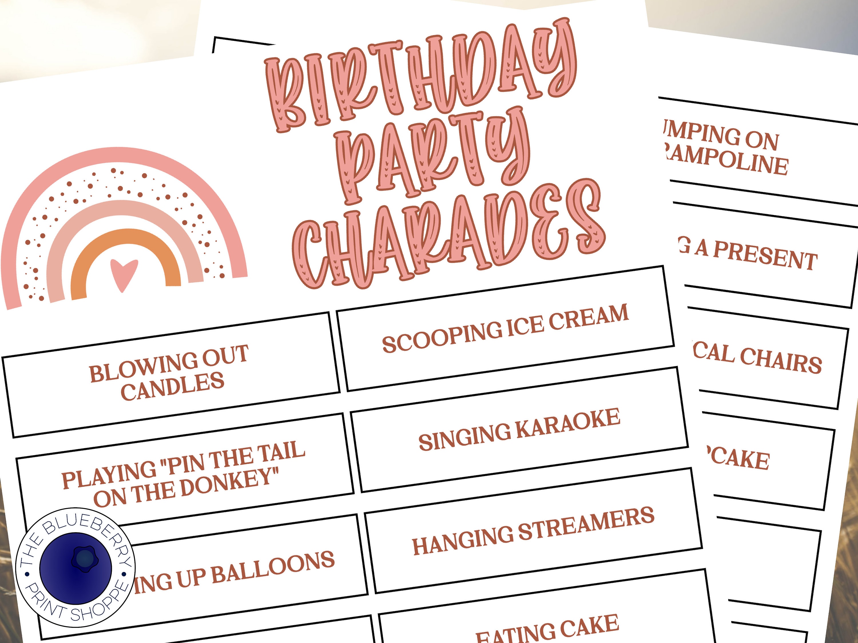 Charades Words For Birthday