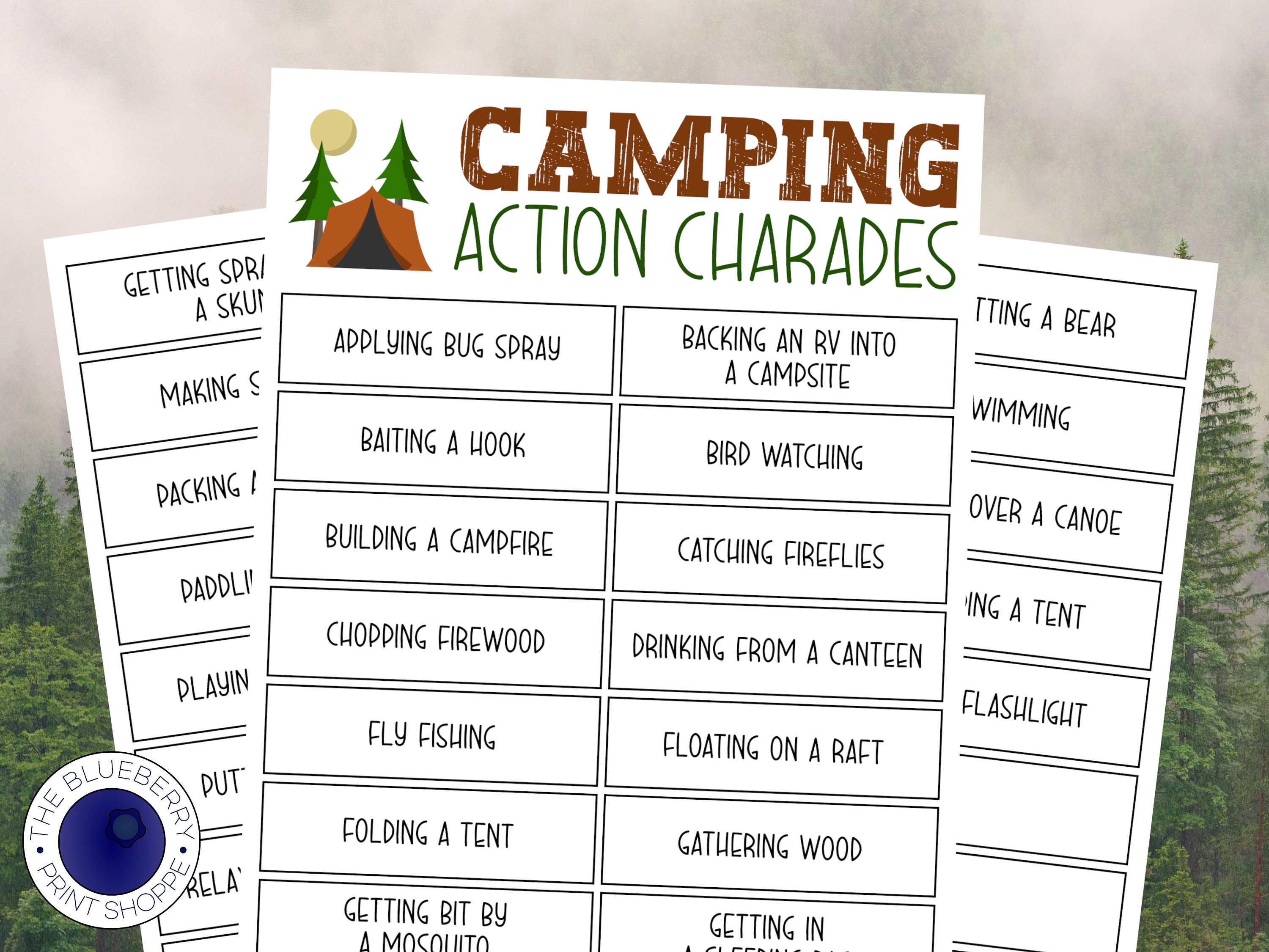 Camping 14 Game Bundle | Camping Games | Camping Theme Birthday Party ...