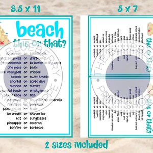 Beach This or That? | Beach Party Game | Beach Bash | Beach Theme ...