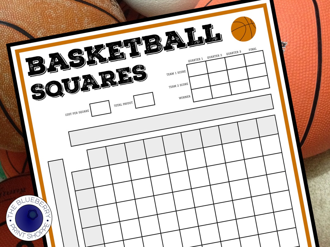 Basketball Squares Game March Madness Office Betting Pool Etsy Basketball Squares Game March Madness Office Betting Pool Etsy