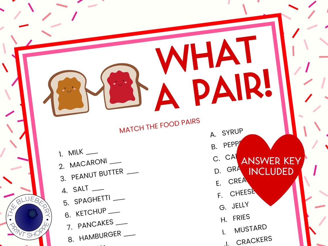 Valentine's Day Game Party Game Classroom Game Food - Etsy