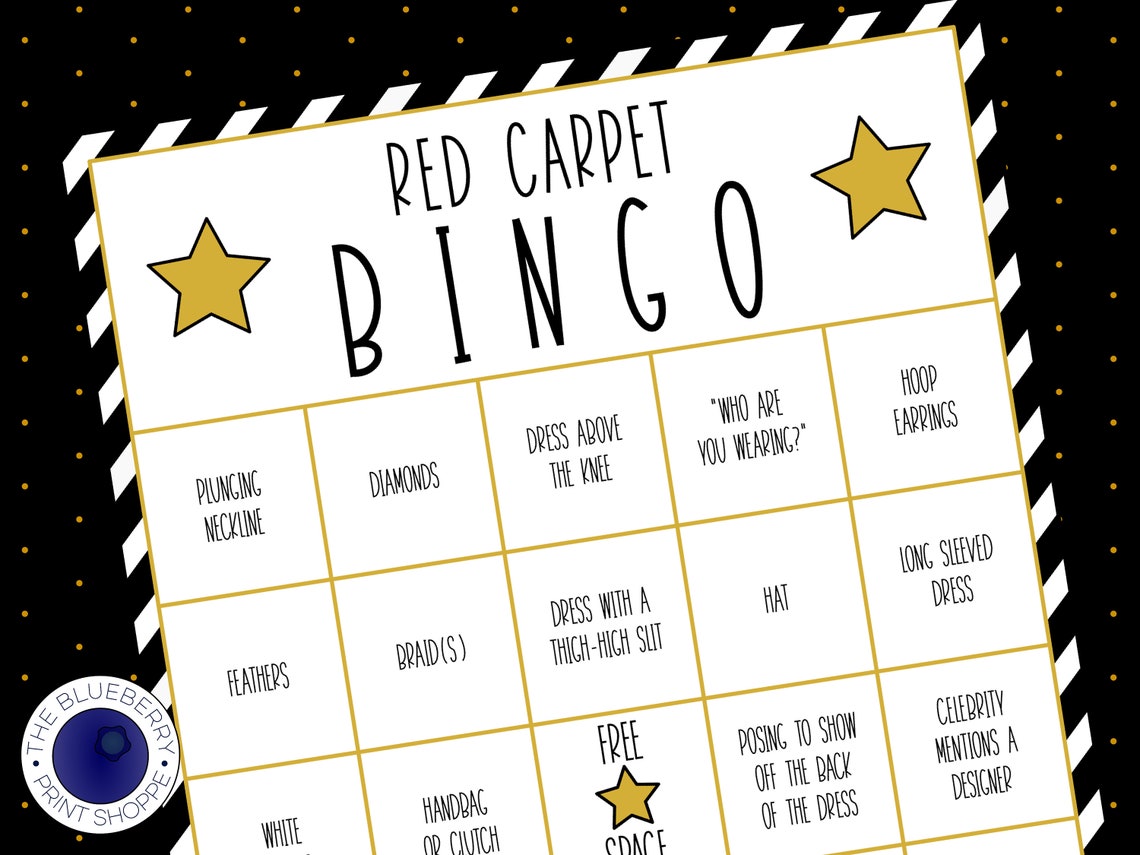 Red Carpet Bingo | 18 Cards | Award Show Party Activity | Pre-party ...