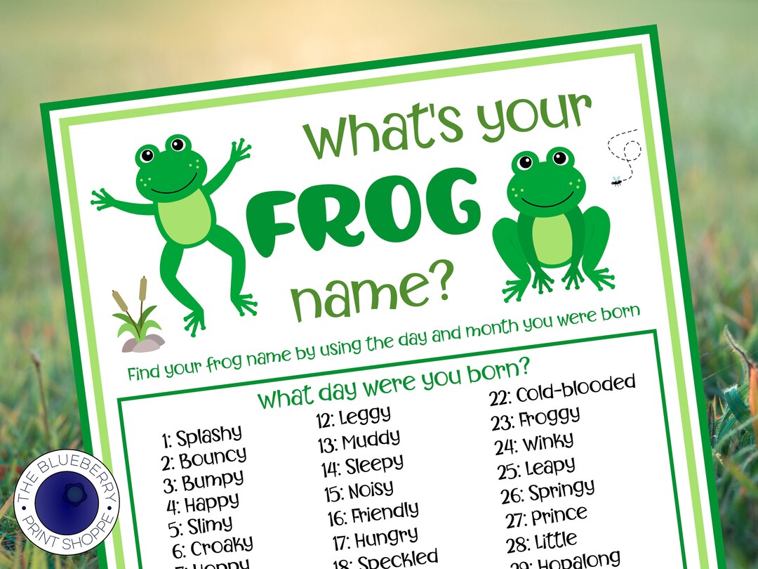 What s Your Frog Name Game With Nametags And Sign Frog Game Frog Name What s Your Frog Name Game With Nametags And Sign Frog Game Frog Name