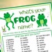 What's Your Frog Name Game With Name Tags & Sign Leap Day Game Frog ...