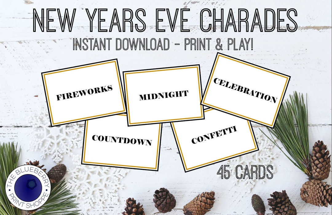 New Year's Eve Charades - New Year's Eve Pictionary - New Year's Eve ...