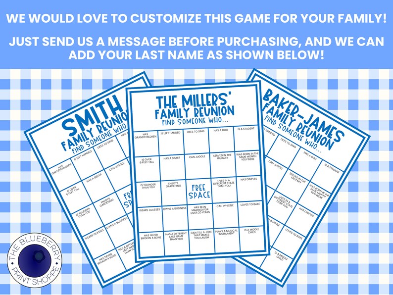 Family Reunion Game Find Someone Who Find the Guest - Etsy