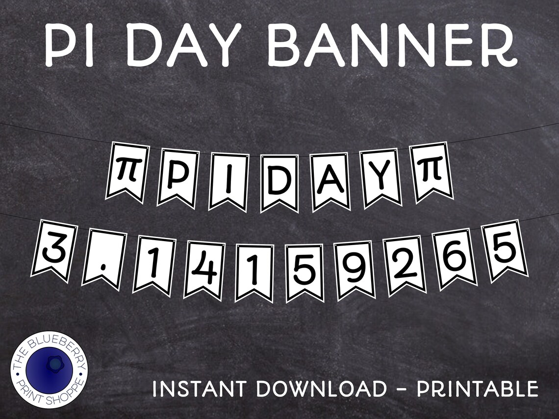 Pi Day Banner 3-14 Pi Day Printable Decoration Pi Day | Etsy
