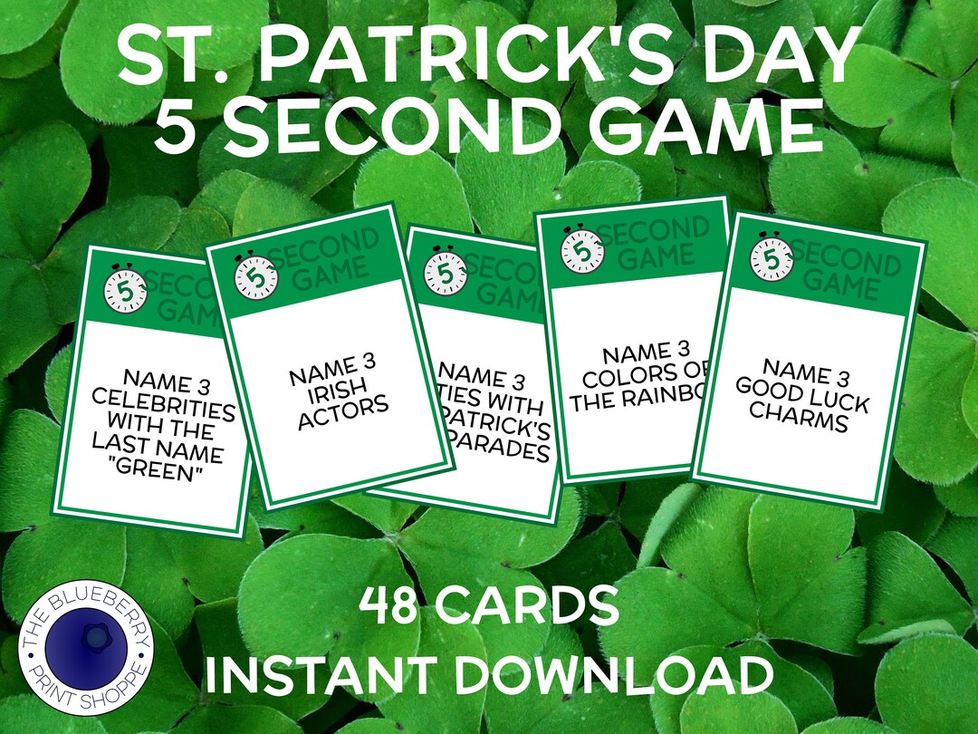 St. Patrick's Day Game | 5 Second Game | Name 3 Things | Saint Patrick ...