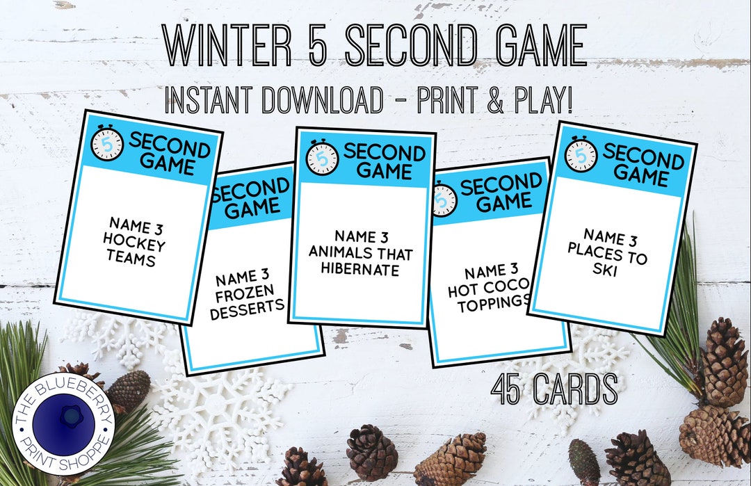 Winter Game | 5 Second Game | Snow Day | Classroom Game | Winter Party ...