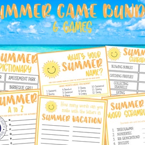 Summer Games 6 Game Bundle | Summer Break Activities | Summer Fun for ...