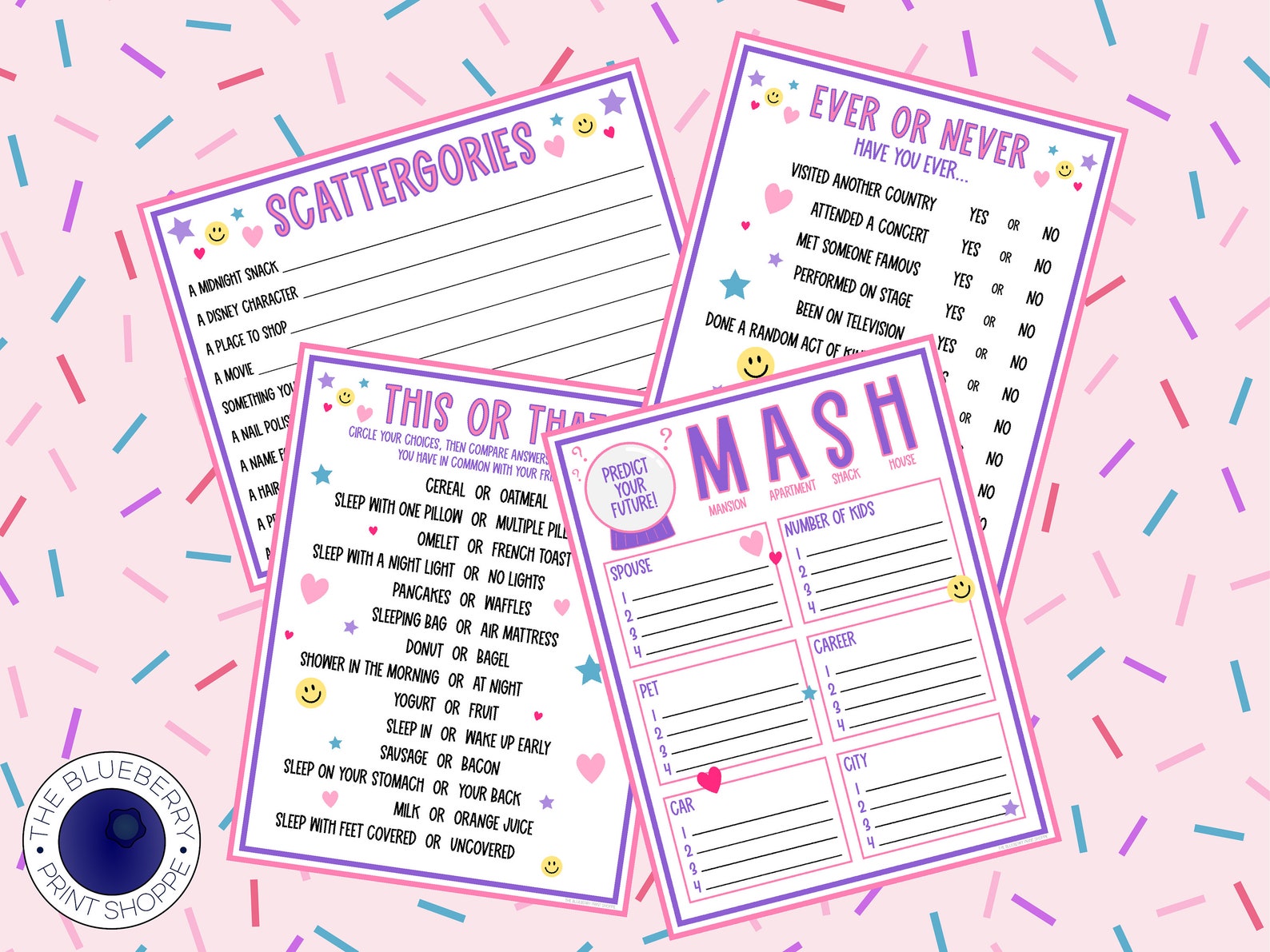 Slumber Party Games Teen Girls Sleepover Games 8 Slumber | Etsy