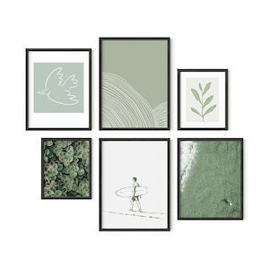 Haus and Hues Green Posters Gallery Wall Art Set of 6 - Nature Posters ...