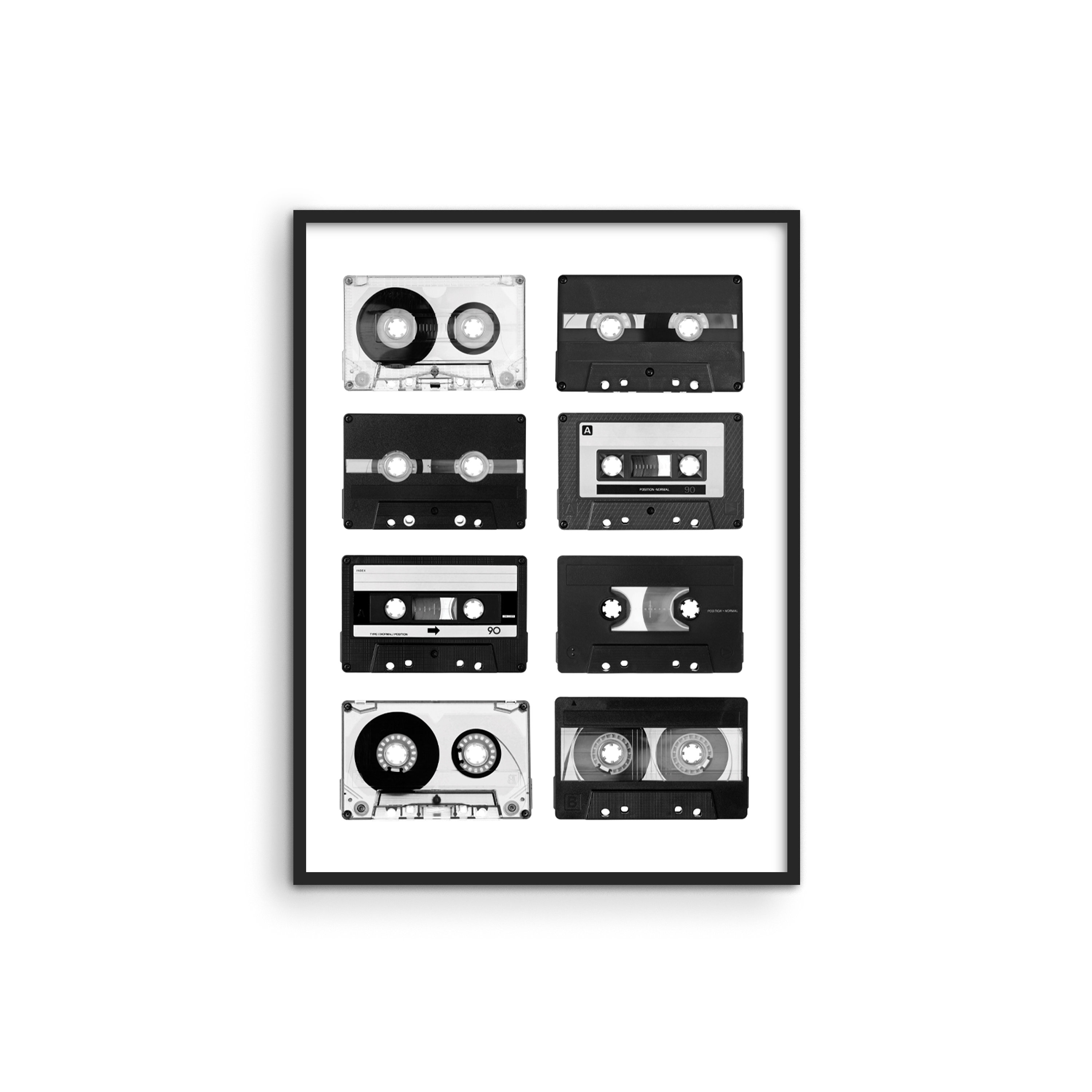 Prints INSTANT DOWNLOAD Vibrant black & yellow vintage mix tape graphic ...