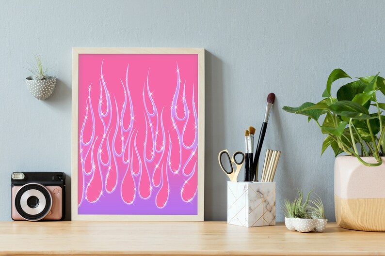 Haus and Hues Pink Pictures Wall Decor Indie Posters for | Etsy