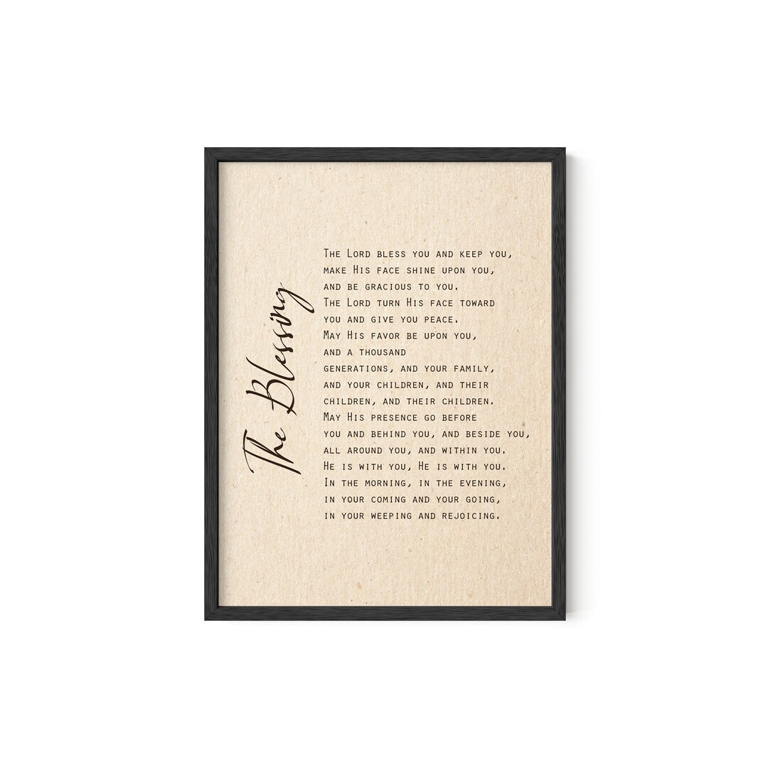 The Blessing Christian Wall Art: Religious Scripture Print (unframed ...