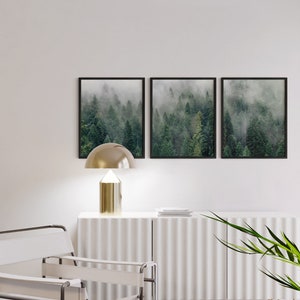 Haus and Hues Misty Forest Print Nature Poster - Forest Posters ...