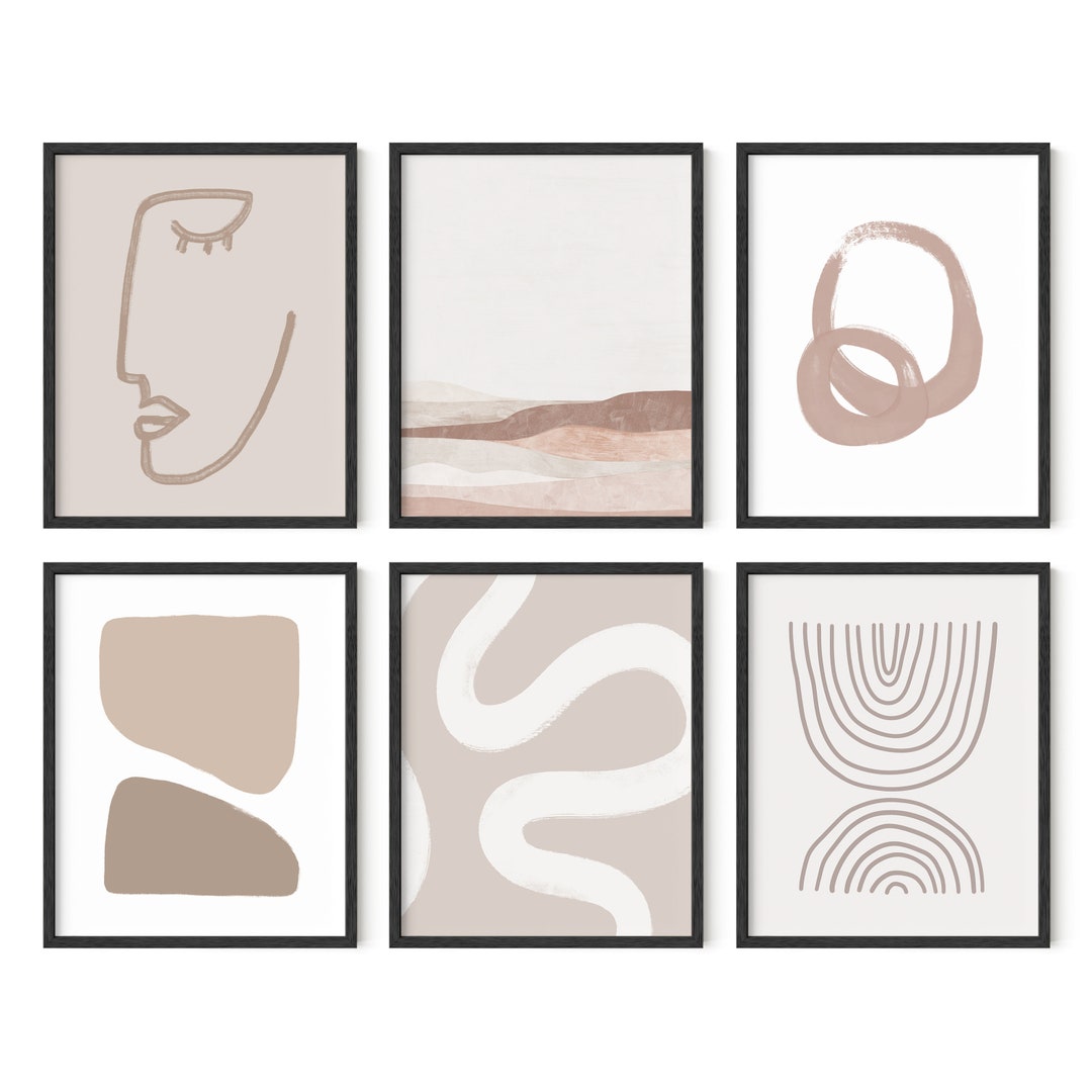 Haus and Hues Boho Posters - Set of 6 Aesthetic Posters for Room, Mid ...