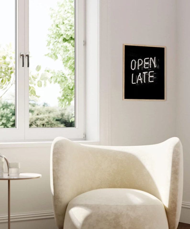 Open Late Neon Sign Poster: Edgy Dorm Decor - Etsy