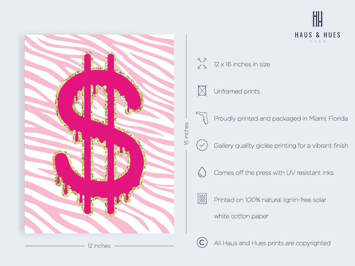 Haus and Hues Pink Poster Preppy Wall Art Cute Posters for | Etsy