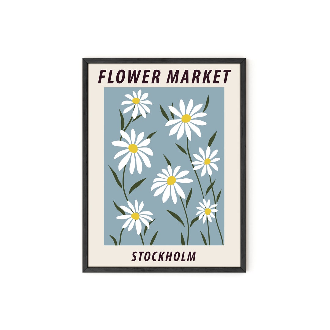 Flower Market Blue - Etsy