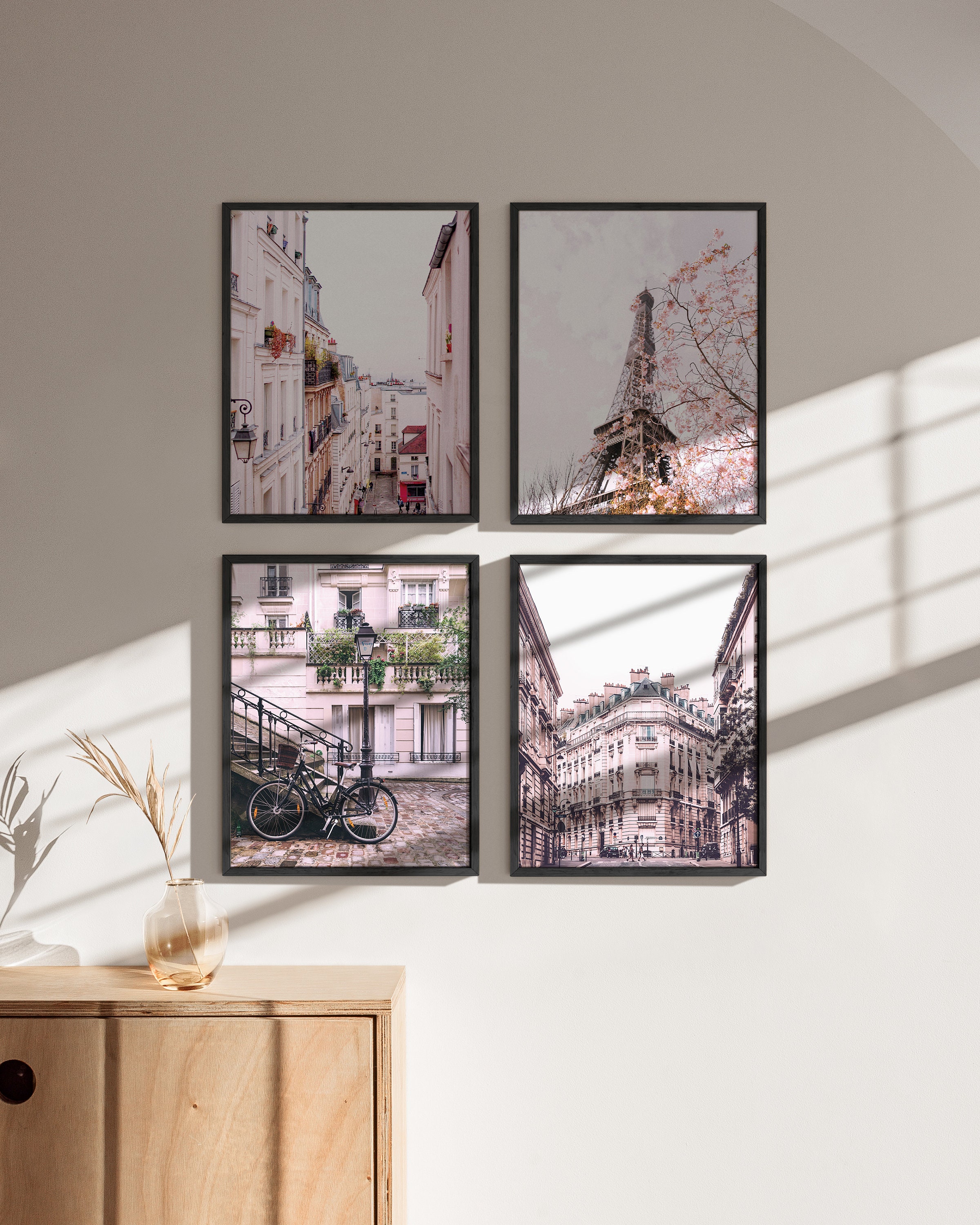Pink Paris Wall Art Set: Girly Bedroom Decor (set of 4 Unframed Prints ...