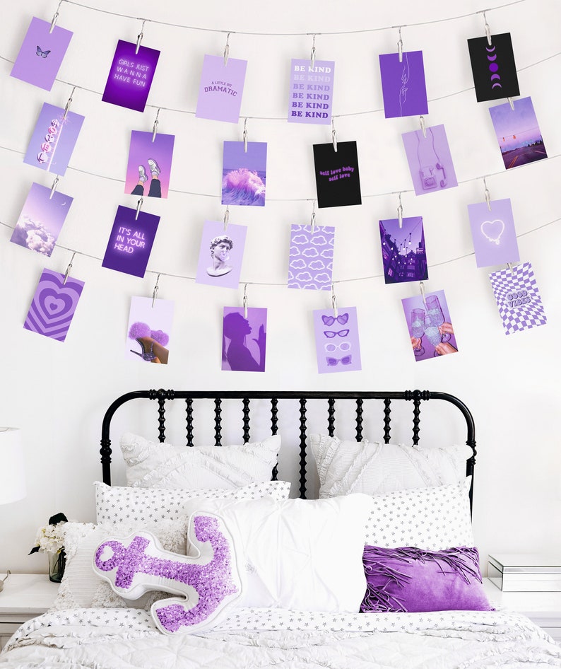 Haus and Hues Purple Wall Collage Kit Set of 50 Aesthetic - Etsy