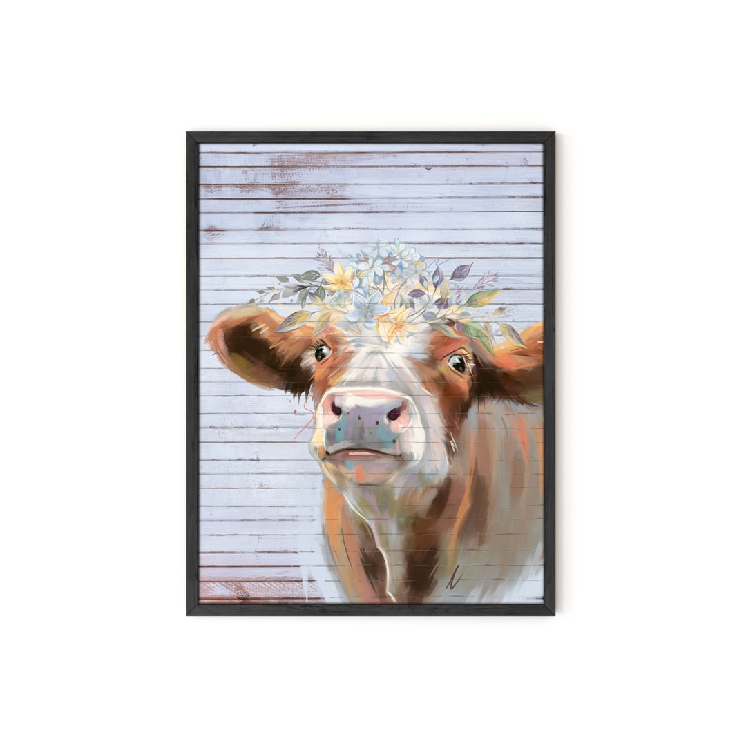 Haus and Hues Cow Wall Art Rustic Cow Prints Pictures, Farmhouse Art ...