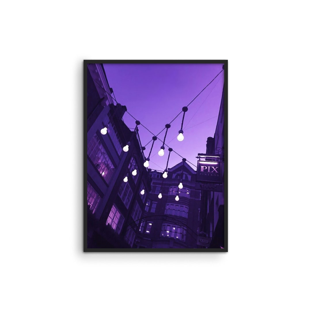 Haus and Hues Black and Purple Wall Decor Neon Poster - Wall Posters ...