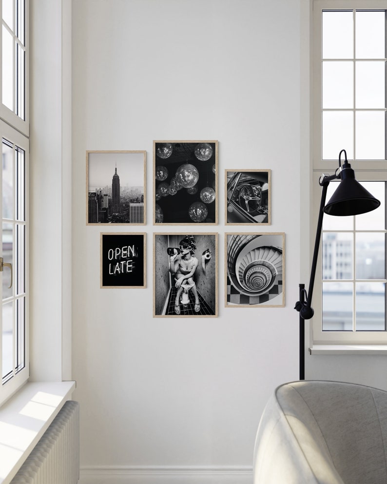 Haus and Hues Black and White Poster Set of 6 - Black and White Posters ...