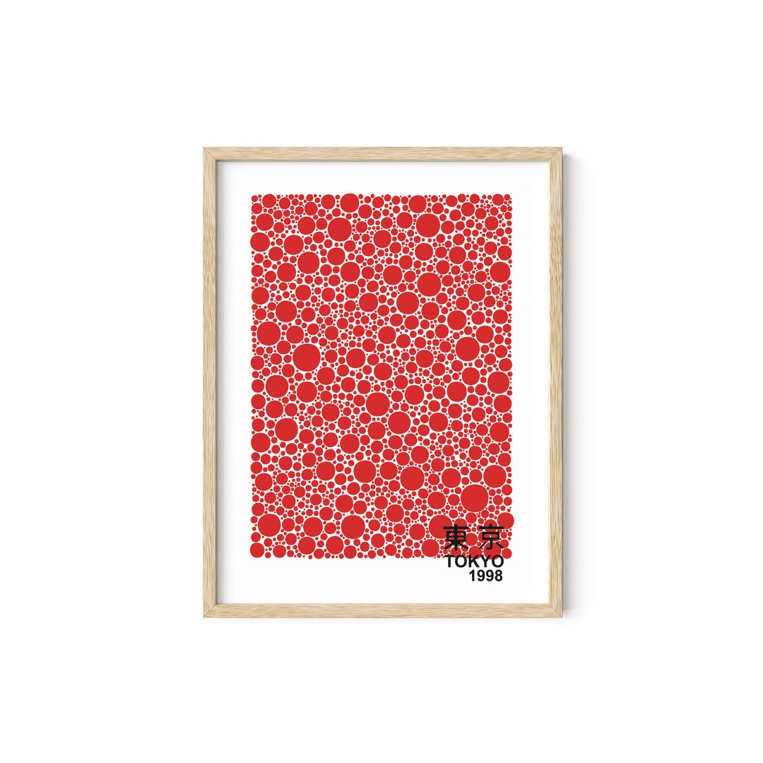 Yayoi Kusama Inspired Red Circle Print: Japanese Wall Art - Etsy