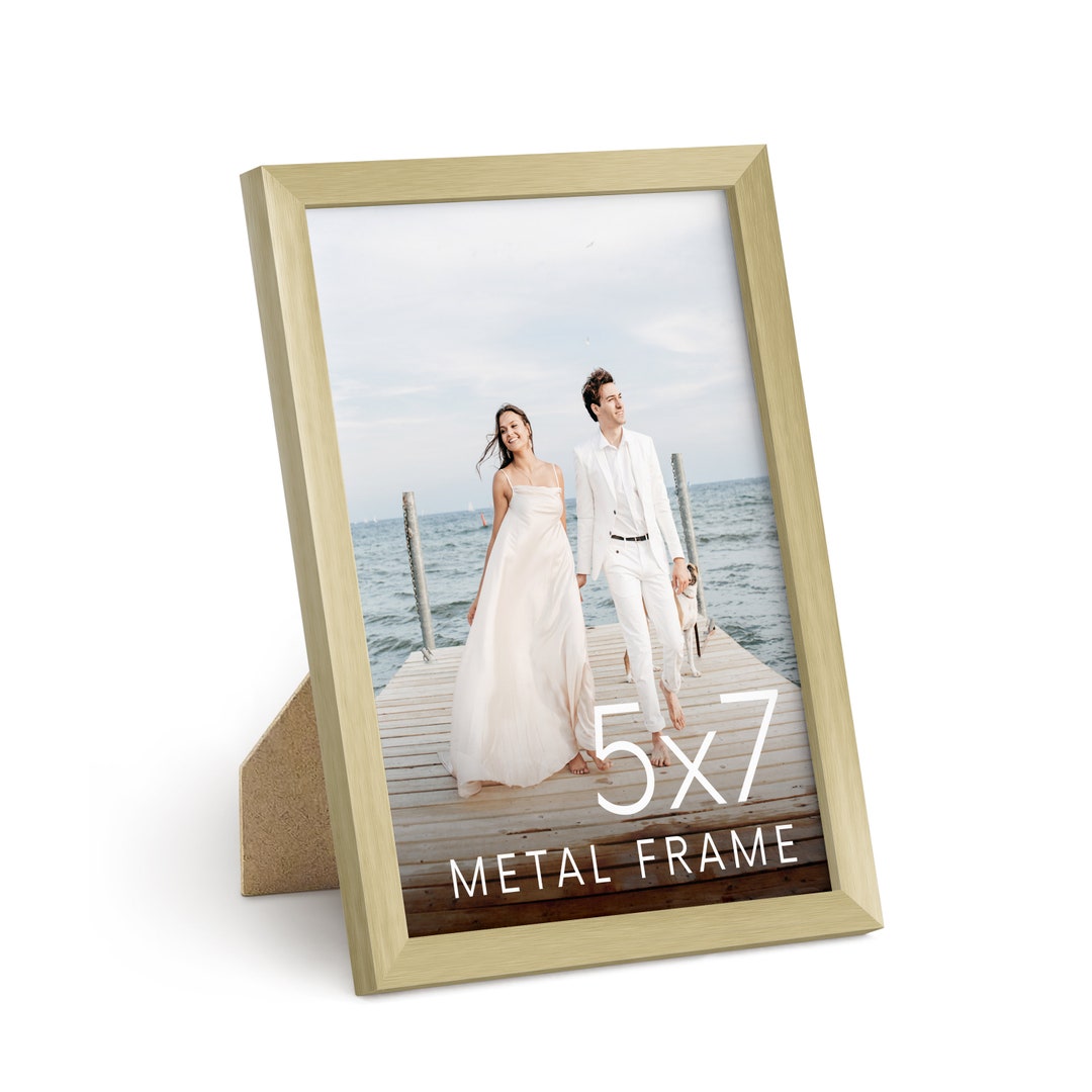 HAUS AND HUES 5x7 Gold Metal Picture Frame - 5X7 Photo Frame - Features ...